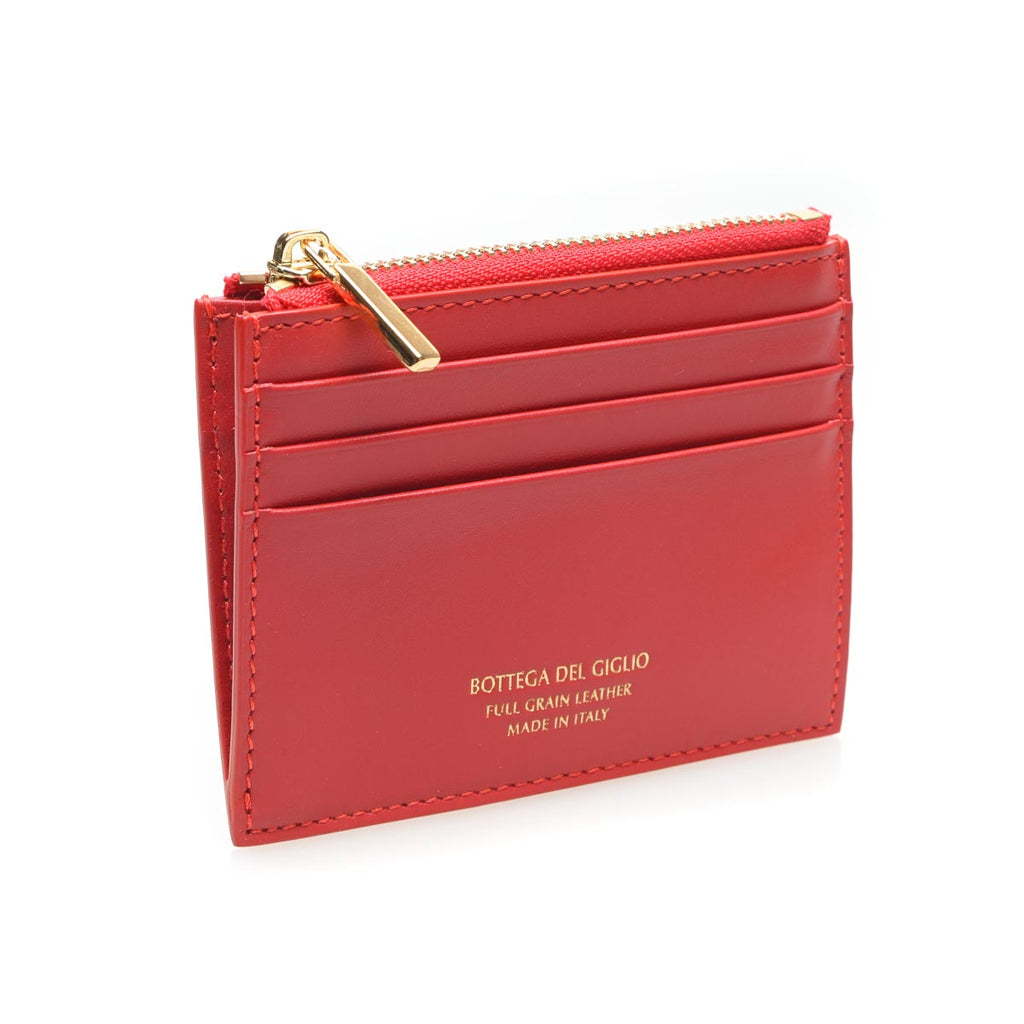 Portacarte Deluxe con cerniera in pelle artigianale – Compatto e ...